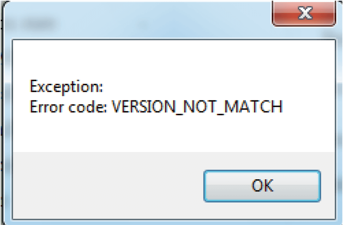 Why does the "Version not match" error occur when running a program ...